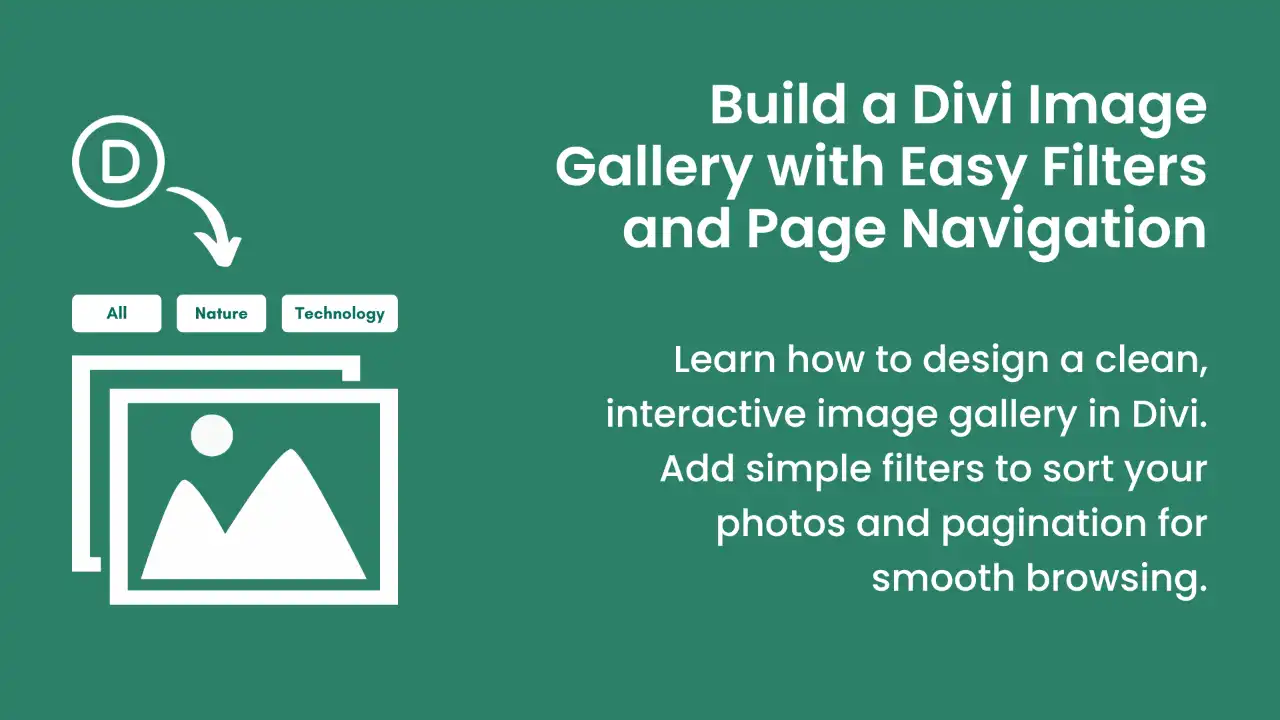 How to create a Divi Image gallery with filters & pagination